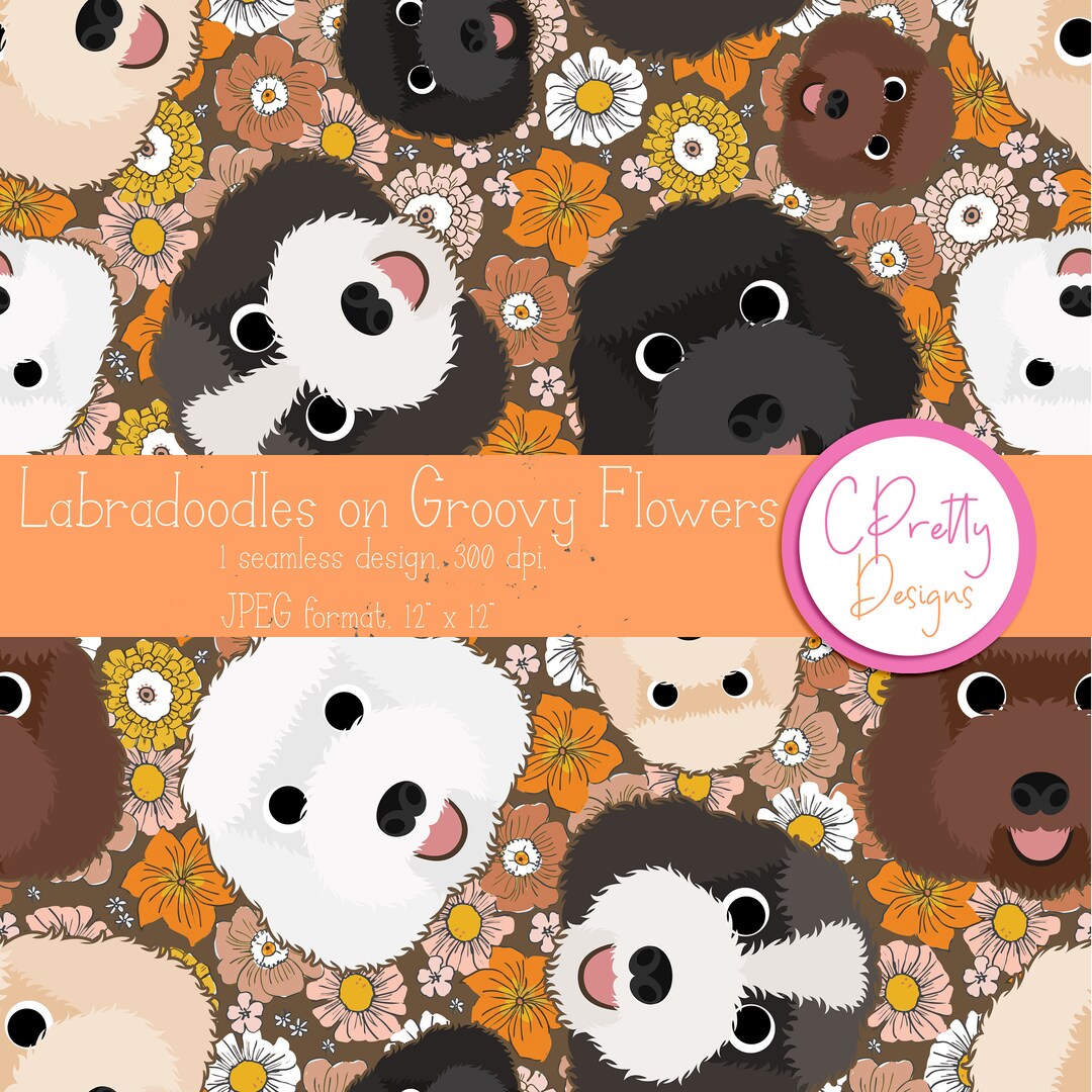 Labradoodle Seamless Pattern for Fabric Commercial Use Pattern ...