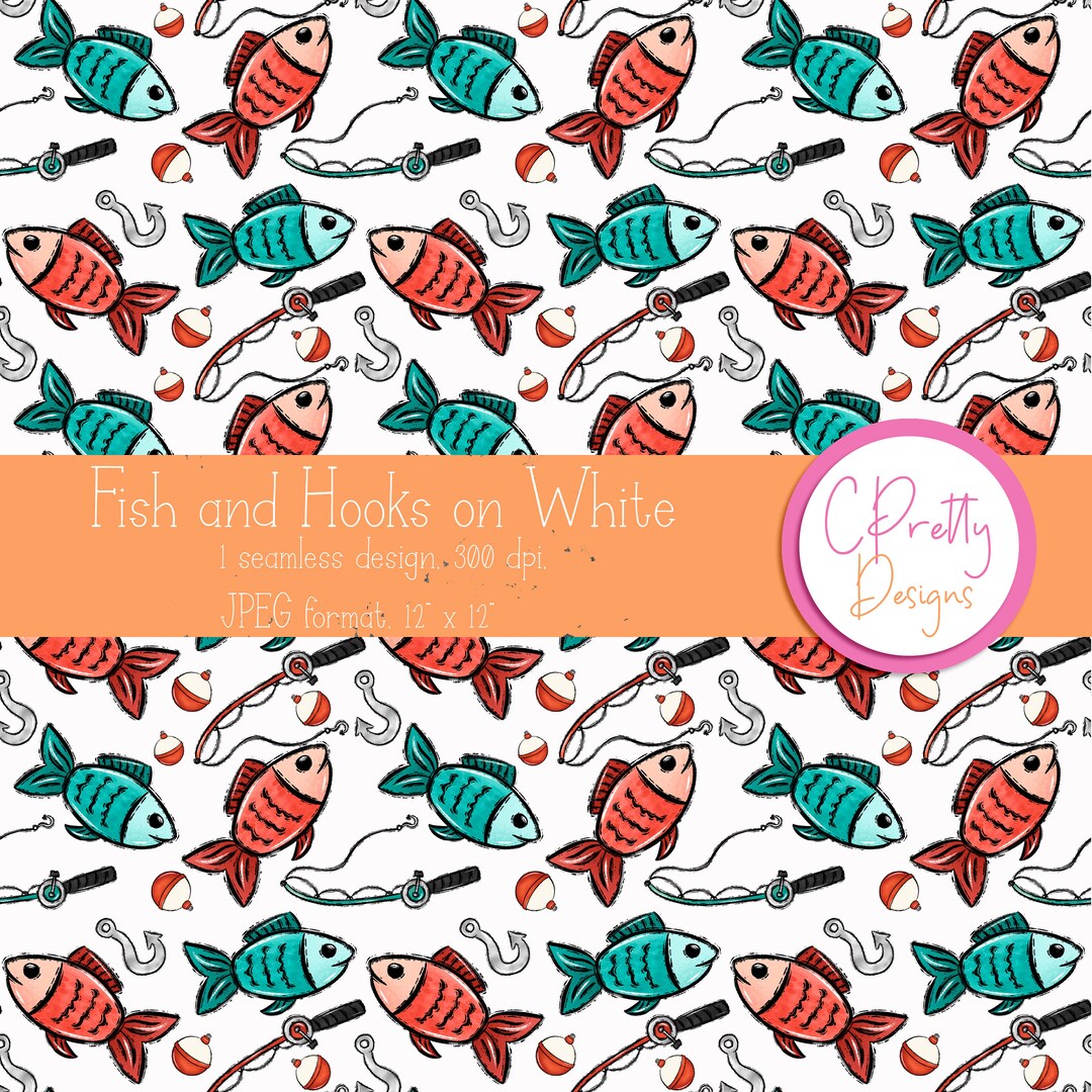 Fish Seamless Pattern Digital Design, Digital Paper, Repeating Pattern ...