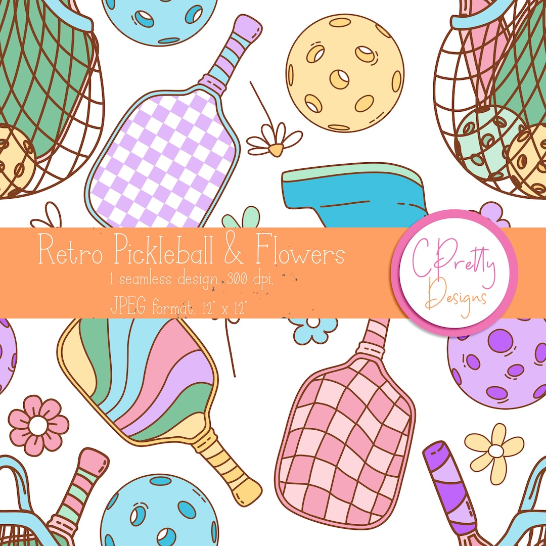 Pickleball Seamless Pattern for Fabric Pattern for Pickleball Seamless ...
