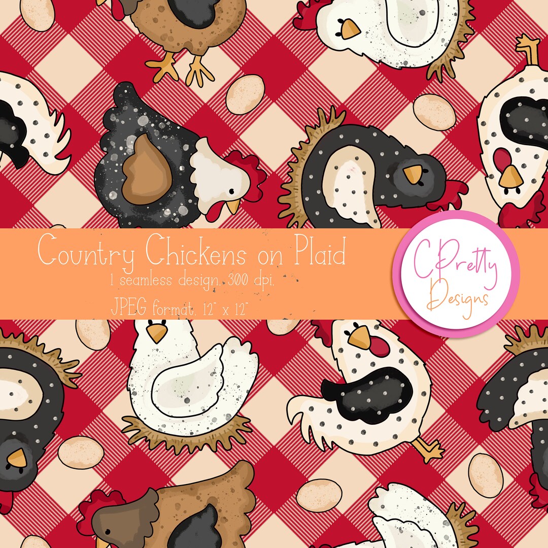 Seamless Chicken Pattern for Fabric Chicken Repeating Pattern Seamless ...