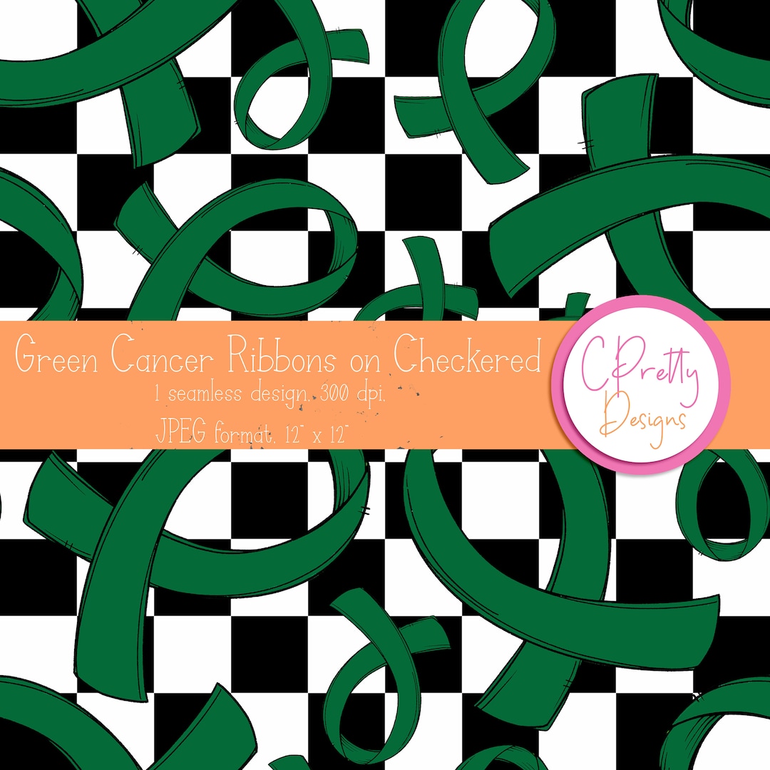 Green Awareness Ribbon Seamless Pattern Gallbladder Cancer Seamless ...