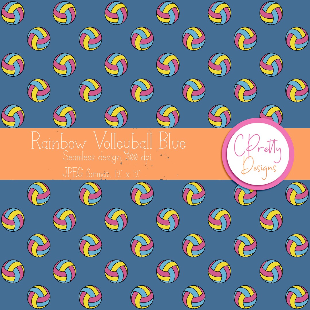 Volleyball Seamless Pattern Repeating File for Fabric Printing ...