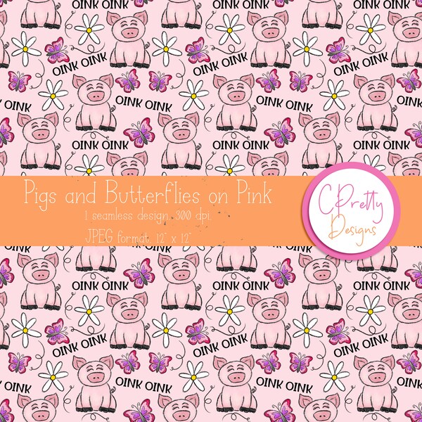 Pig Digital Paper - Etsy