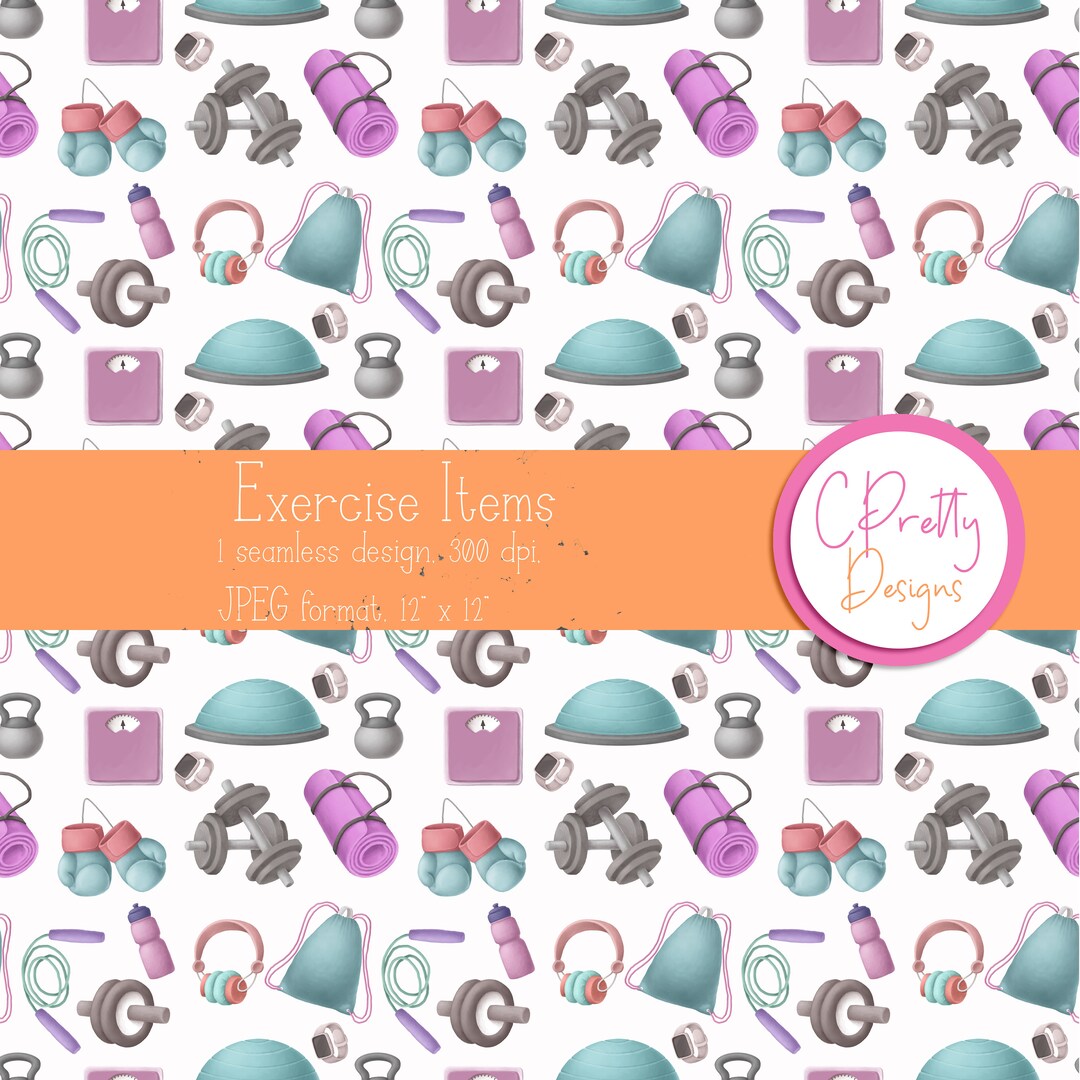 Exercise Seamless Pattern for Fabric Use for Commercial Use Exercise ...
