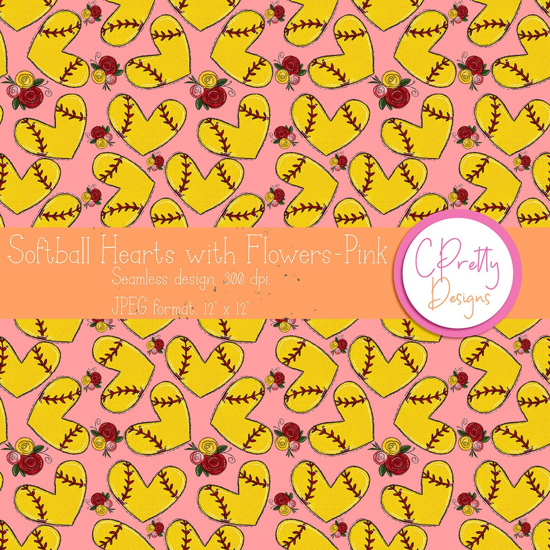 Softball Seamless Pattern Repeating File for Fabric Printing Softball ...