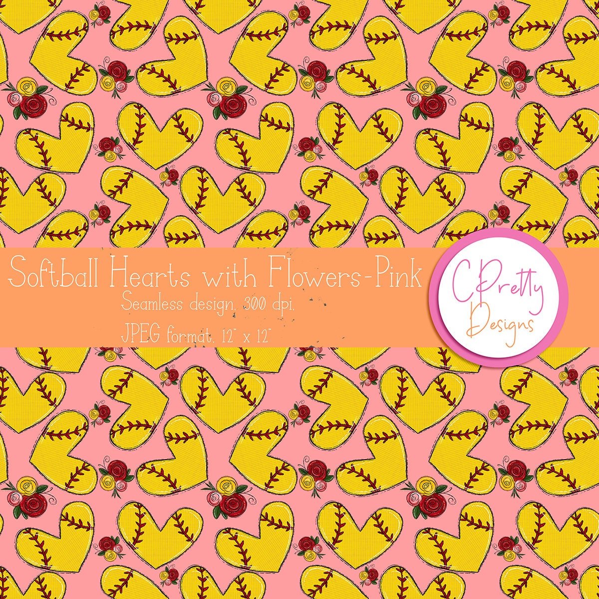 Softball Seamless Pattern Repeating File for Fabric Printing Softball ...