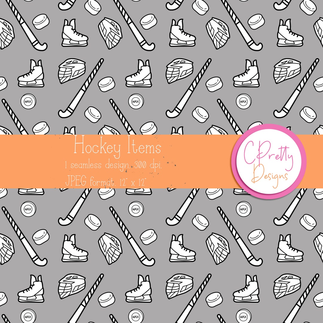 Hockey Seamless Pattern Hockey Digital Paper Design for Fabric ...