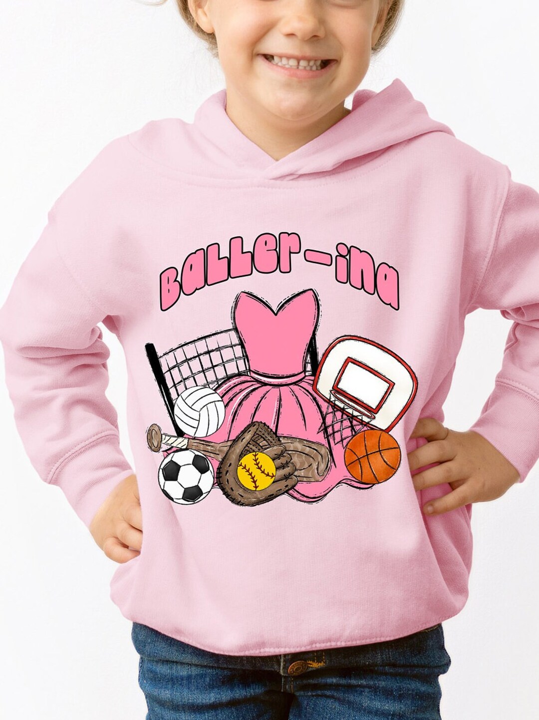 Baller-ina Multi Sport Clipart PNG, Not Cutting File, Commercial ...