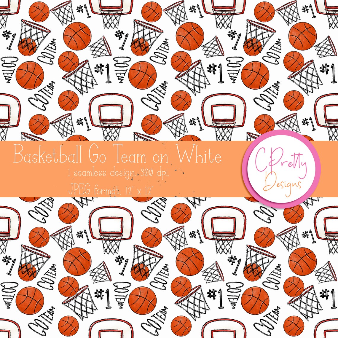 Basketball Seamless Pattern for Fabric Pattern for Basketball Seamless ...