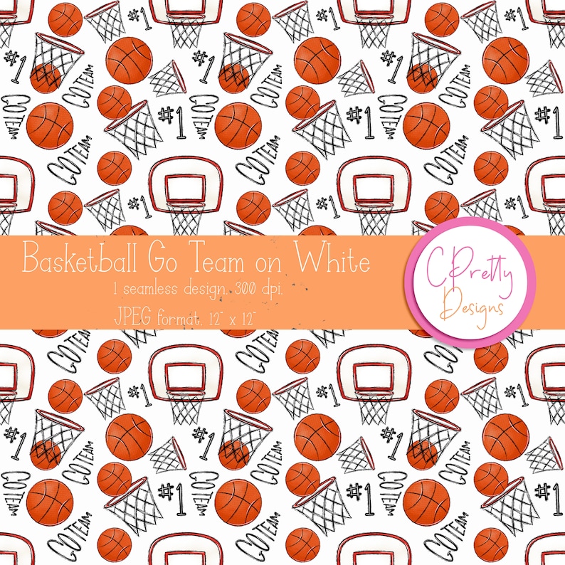 Basketball Seamless Pattern for Fabric Pattern for Basketball Seamless ...
