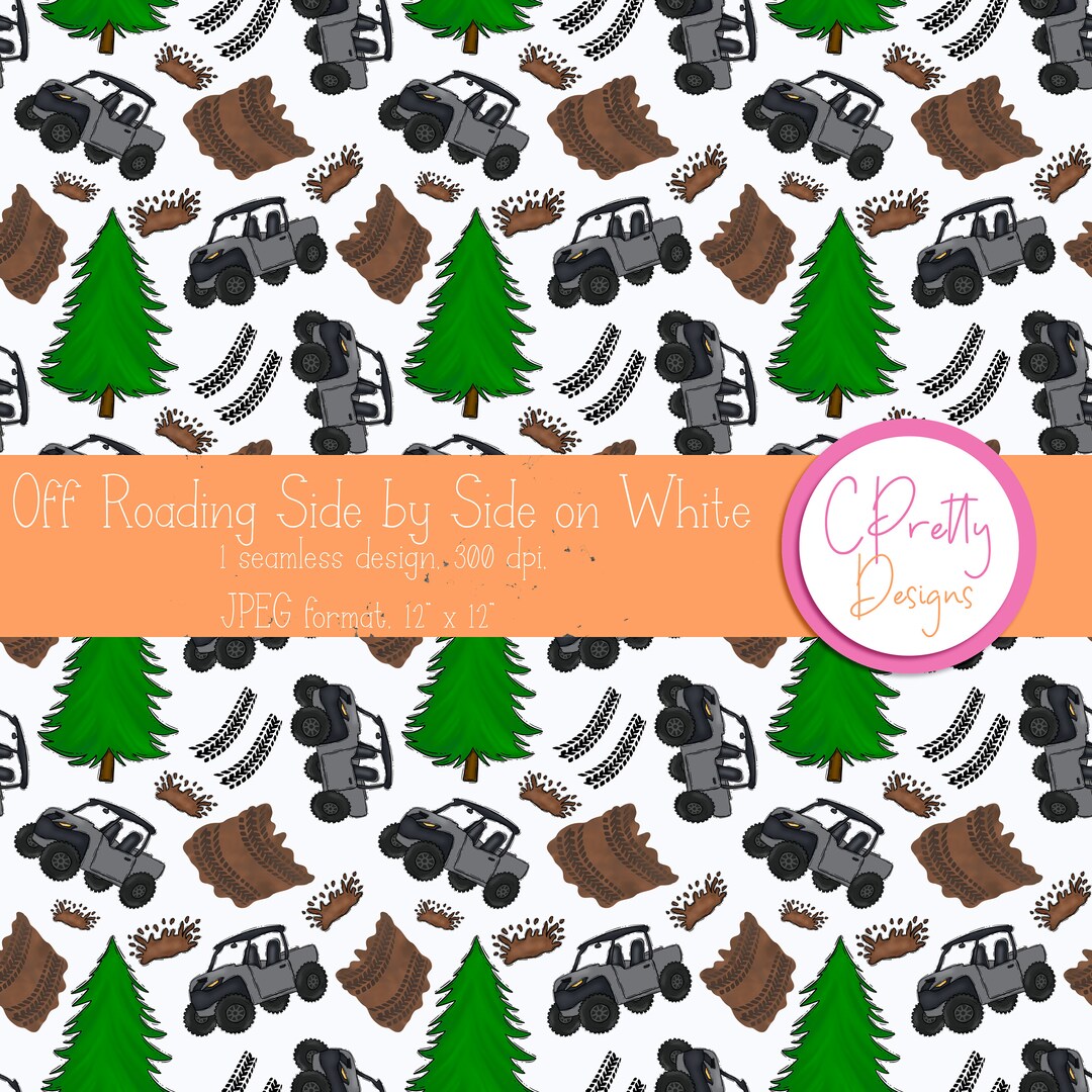 ATV Seamless Pattern 4 Wheeler Digital Paper Side by Side Digital Paper ...