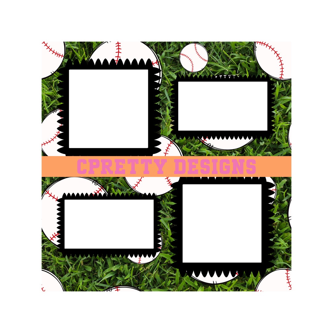 Premade Baseball Digital Scrapbook Sheet 12 X 12 Baseball Digital ...