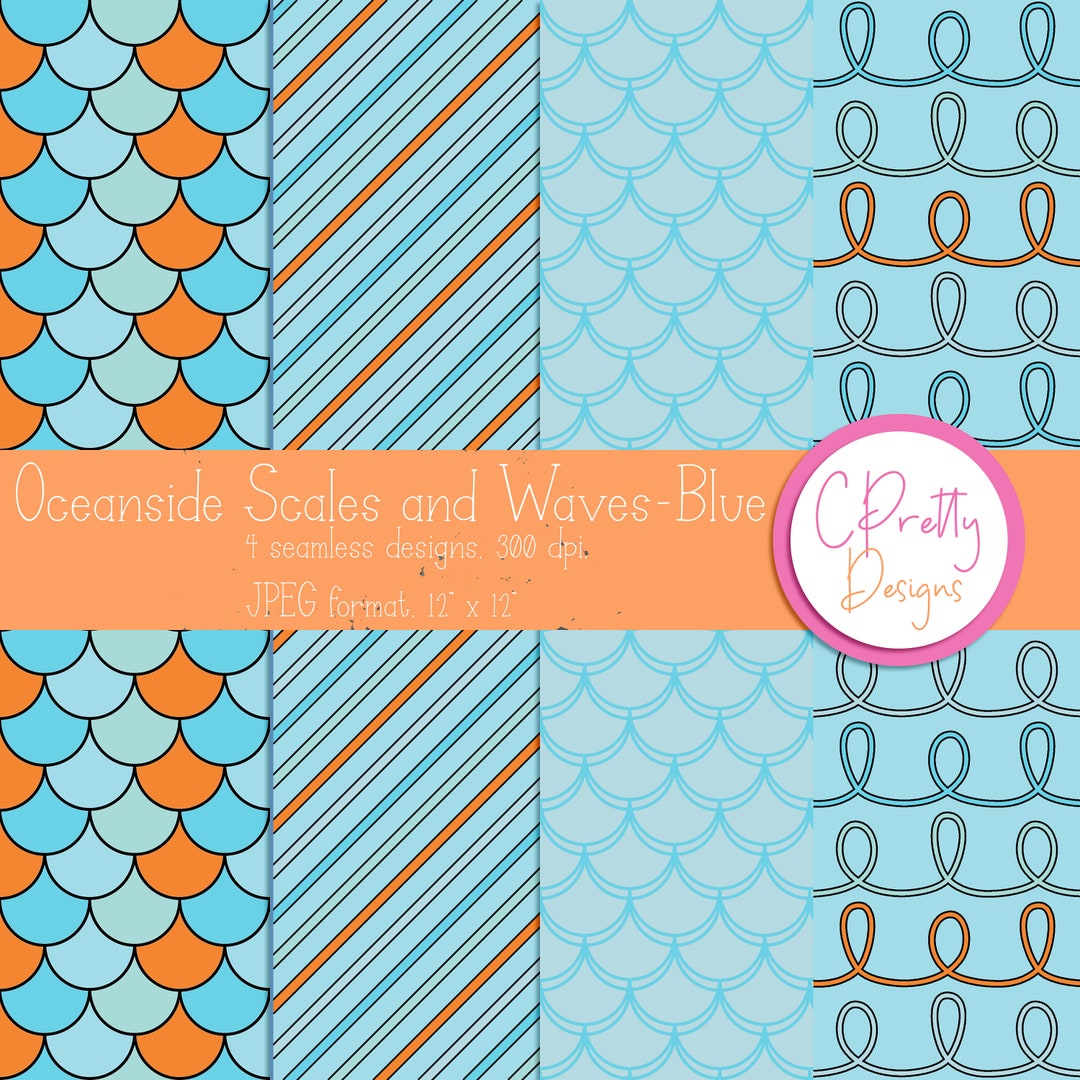 Mermaid Seamless Pattern For Fabric Commercial Use Mermaid Pattern Digital Paper Seamless