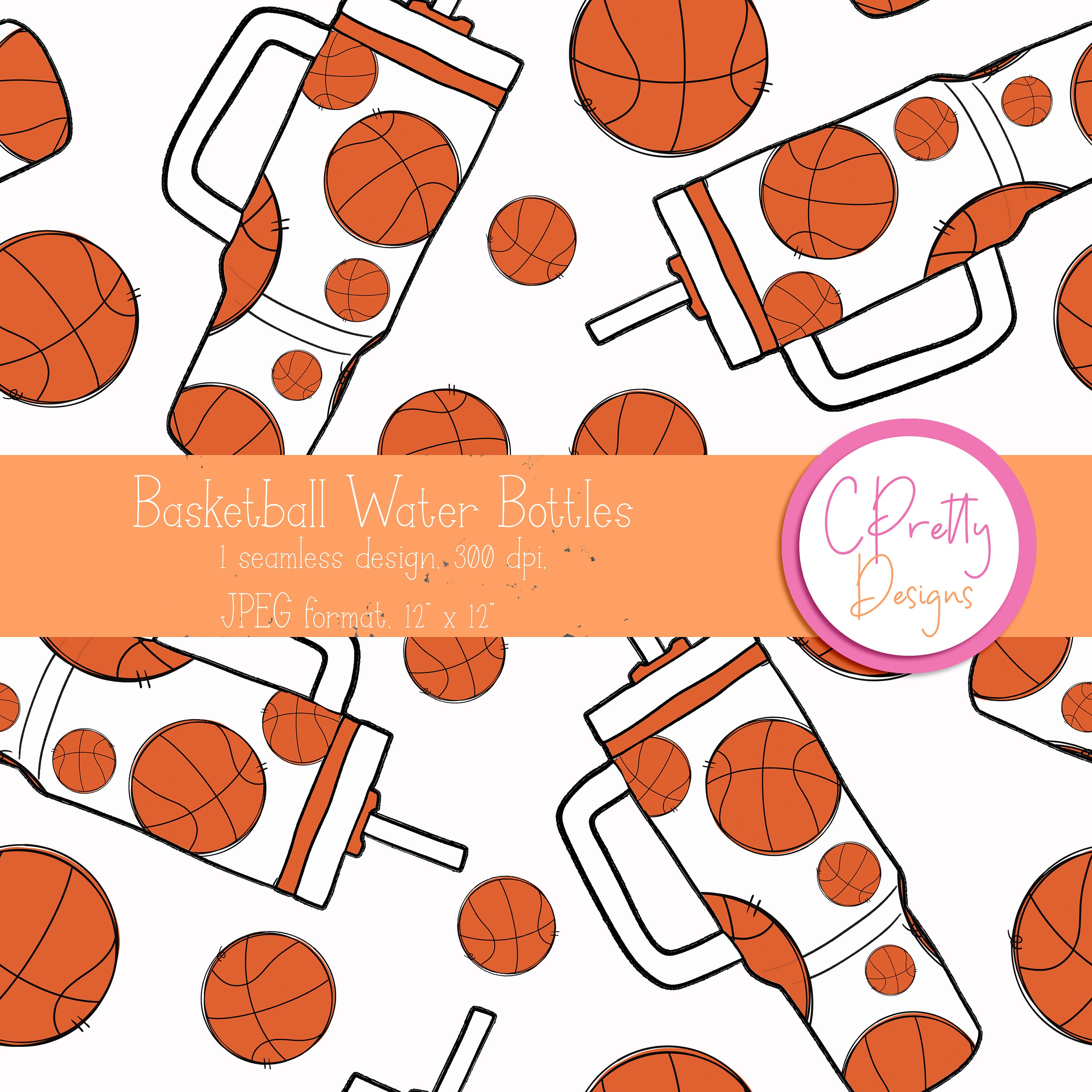 Basketball Seamless Pattern for Fabric Pattern for Basketball Seamless ...