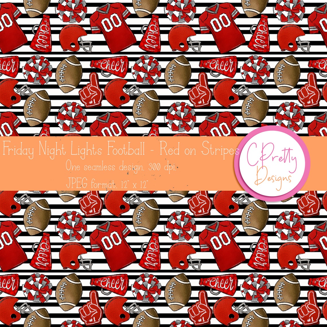 Football Seamless Pattern for Fabric Commercial Use Seamless Repeating ...