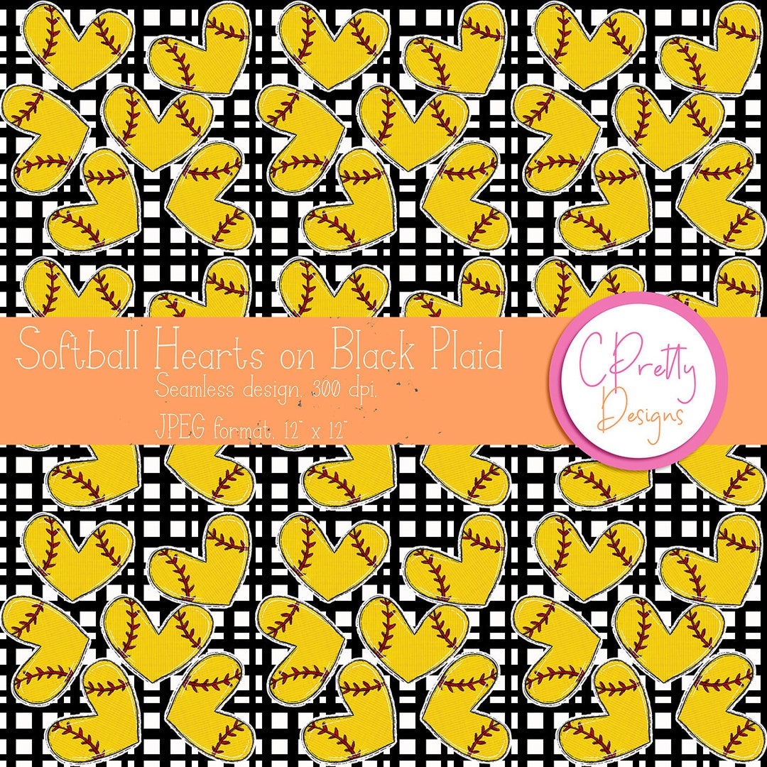 Softball Seamless Pattern Repeating File for Fabric Printing Softball ...