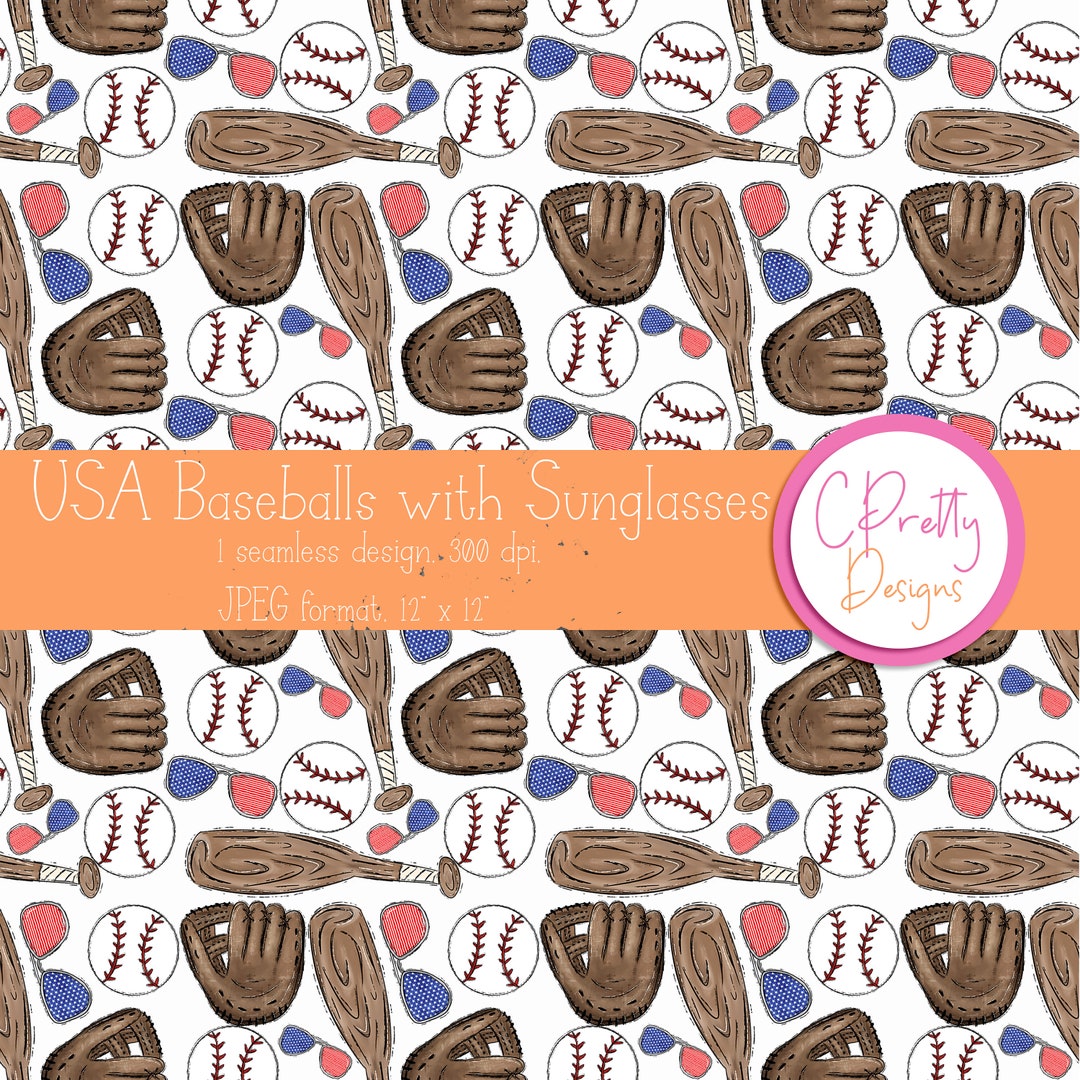 Baseball Seamless Pattern Repeating File for Fabric Printing Baseball ...