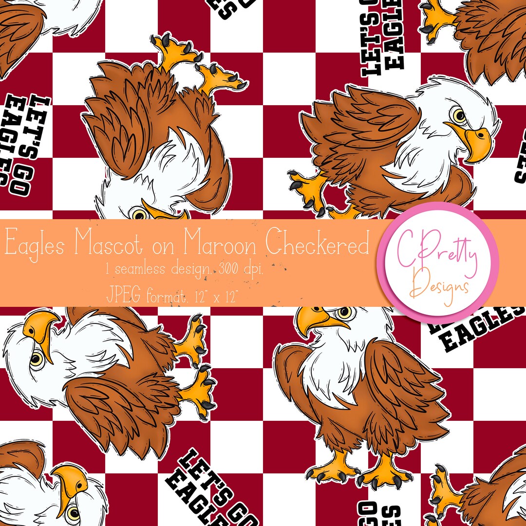 Eagles Mascot Seamless Pattern Repeating File for Fabric Printing ...