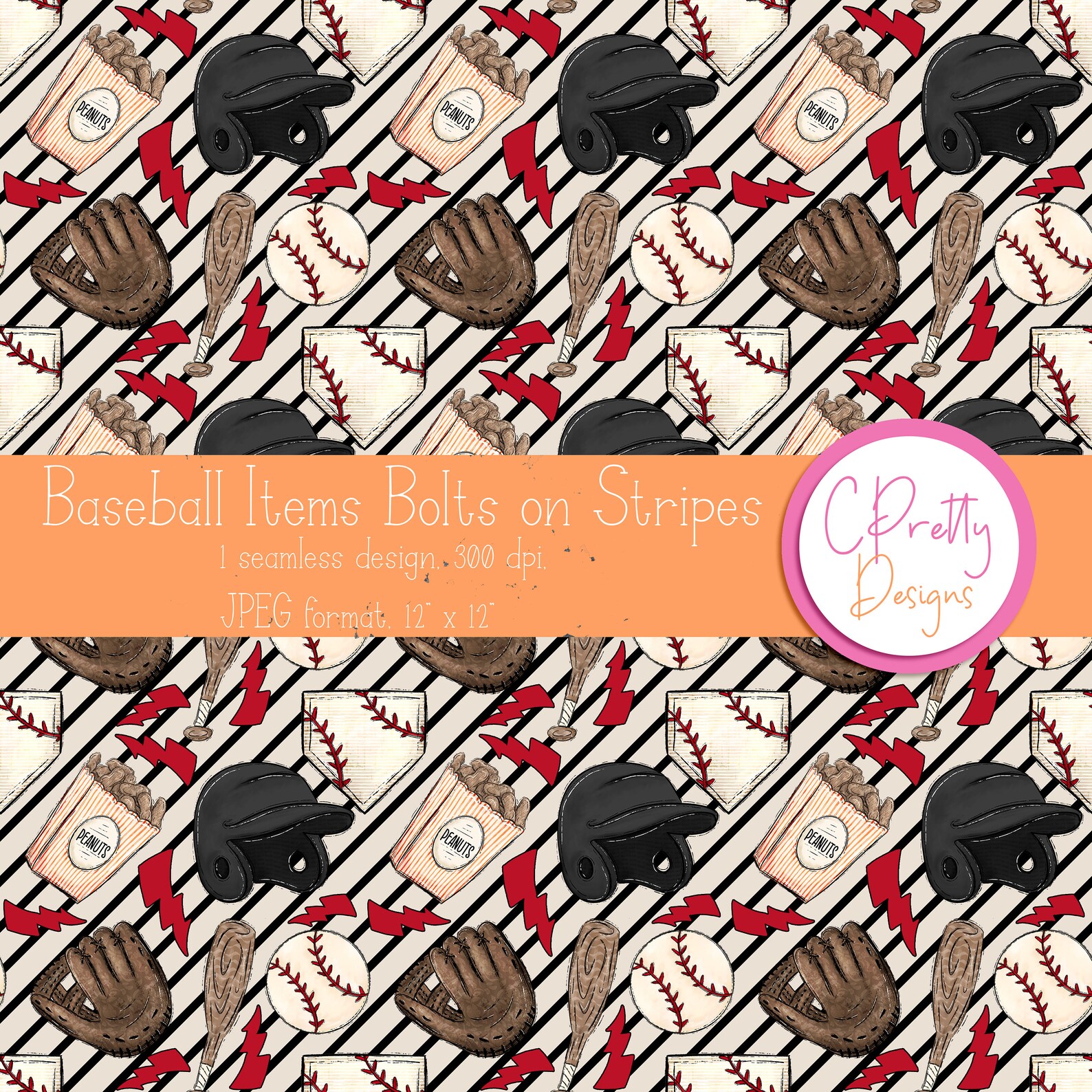 Baseball Seamless Pattern Repeating File for Fabric Printing Baseball ...