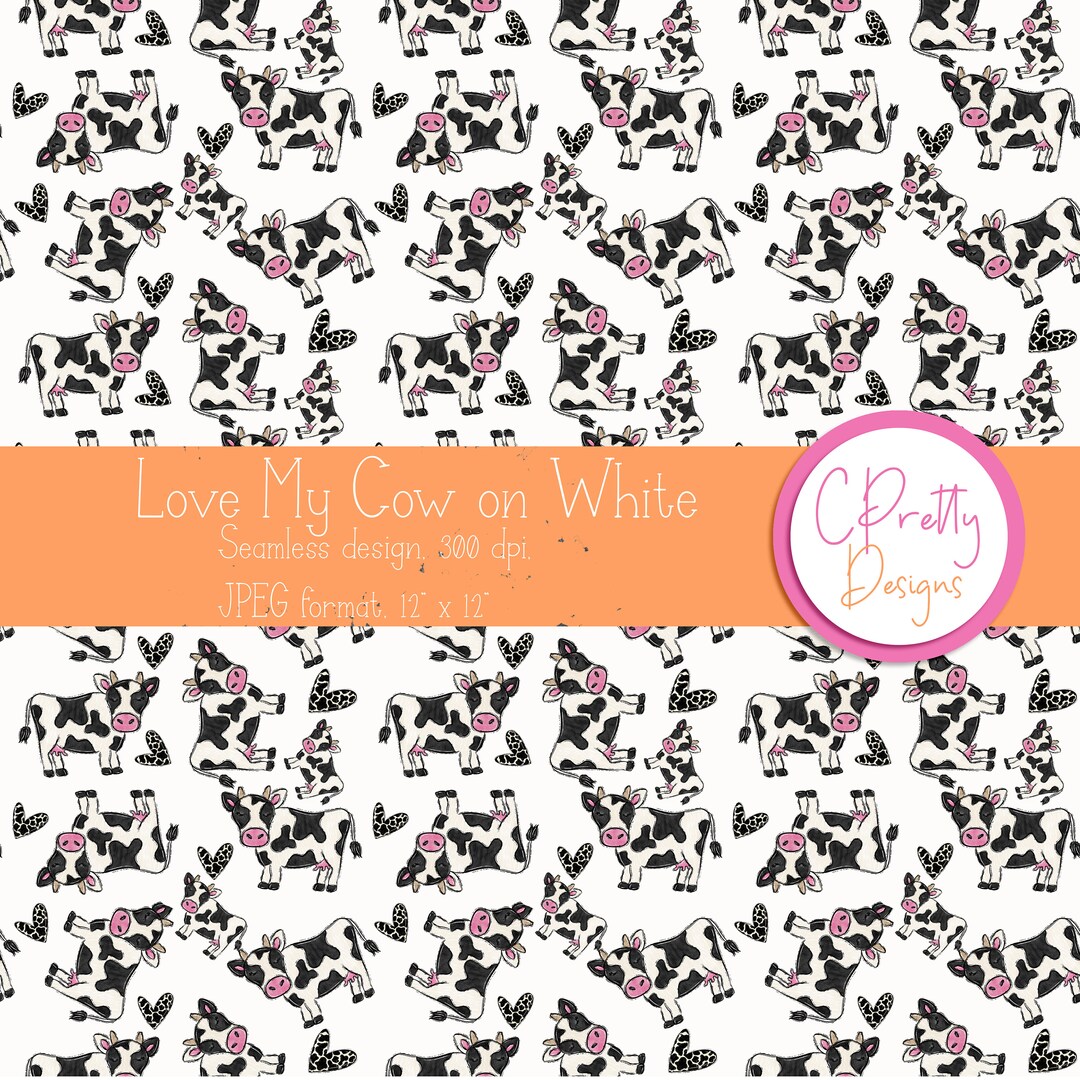 Cow Seamless Pattern for Fabric Commercial Use Pattern Cow Digital ...