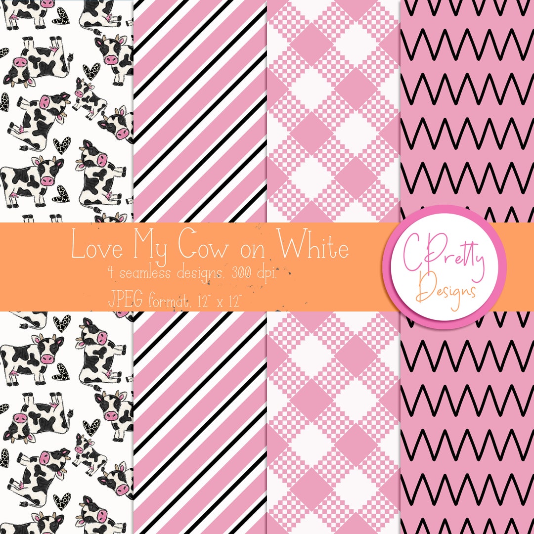 Cow Seamless Pattern for Fabric Commercial Use Pattern Cow Digital ...