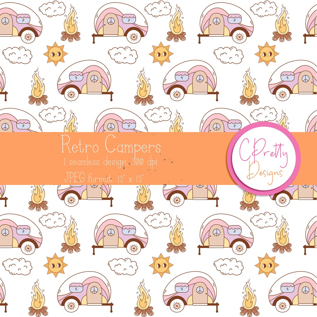 Camping Seamless Pattern for Fabric Use Repeating Pattern for ...