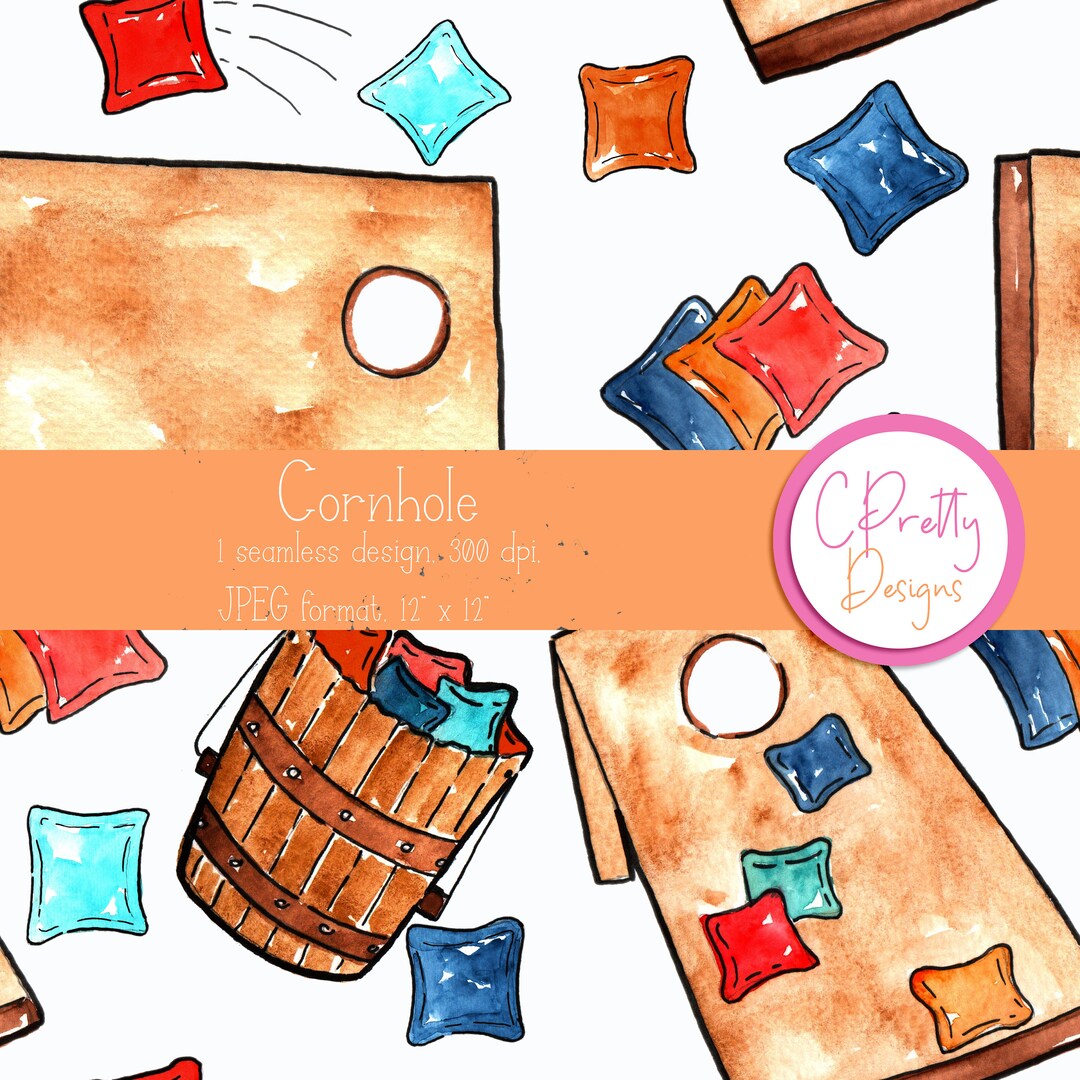 Cornhole Seamless Pattern for Bean Bag Toss Game Pattern for Cornhole ...