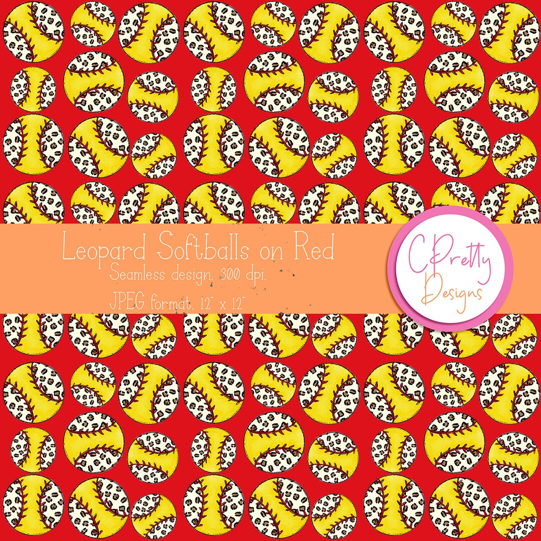 Softball Seamless Pattern Repeating File for Fabric Printing Softball ...