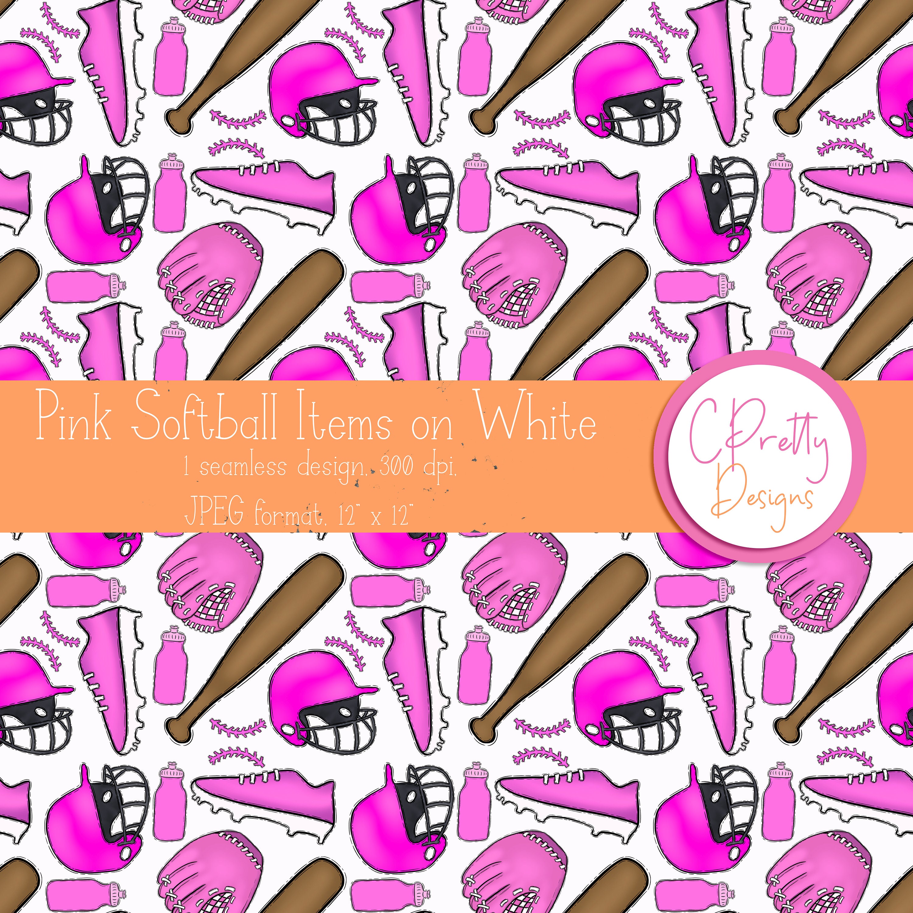 Softball Seamless Pattern Repeating File for Fabric Printing Softball ...