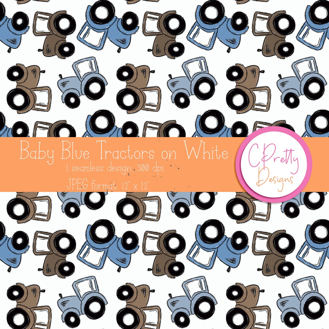 Tractor Seamless Pattern for Fabric Commerical Use Pattern Tractors ...