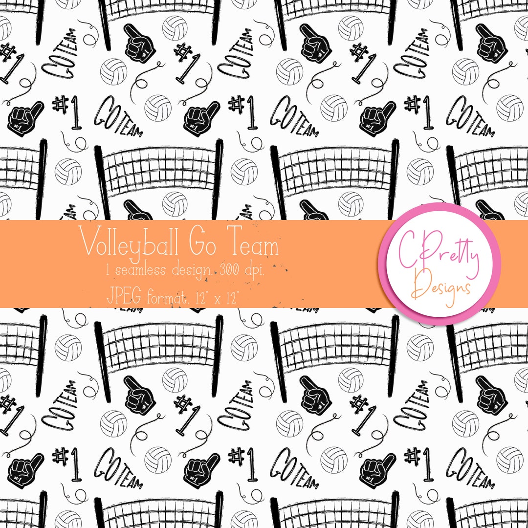 Volleyball Seamless Pattern Repeating File for Fabric Printing ...