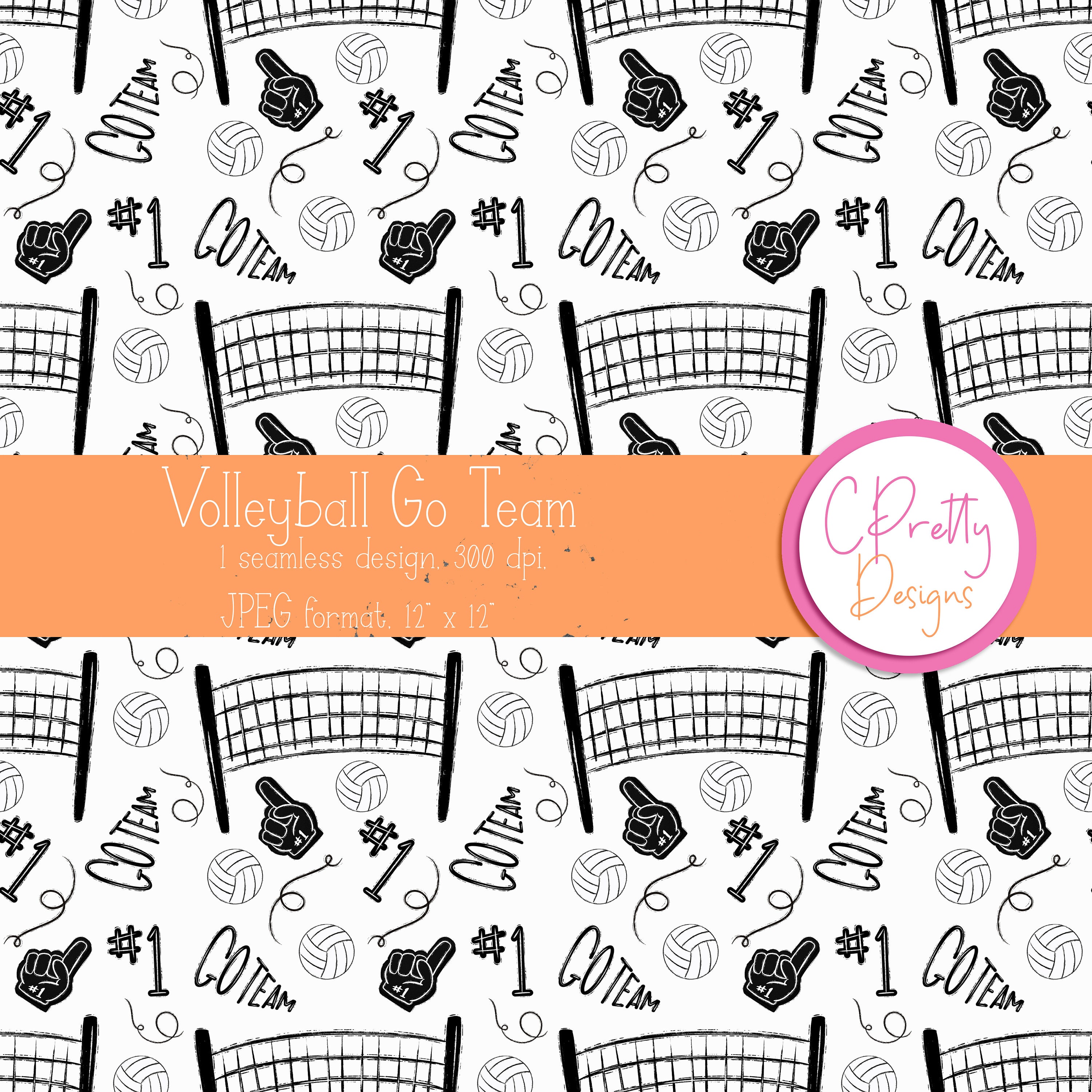 Volleyball Seamless Pattern Repeating File for Fabric Printing ...