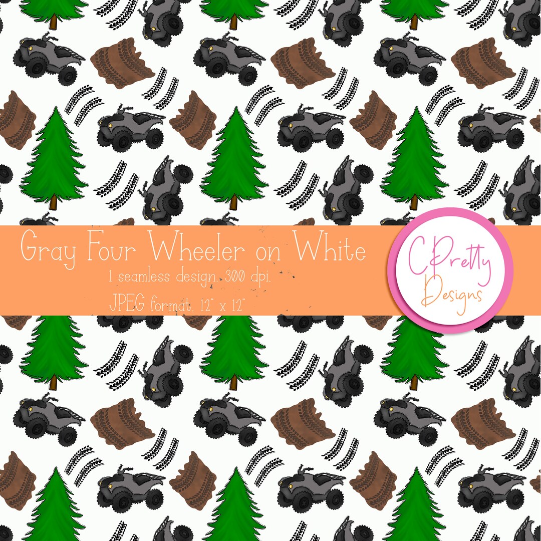ATV Seamless Pattern 4 Wheeler Digital Paper Side by Side Digital Paper ...