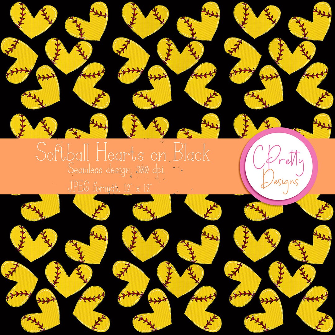 Softball Seamless Pattern Repeating File for Fabric Printing Softball ...