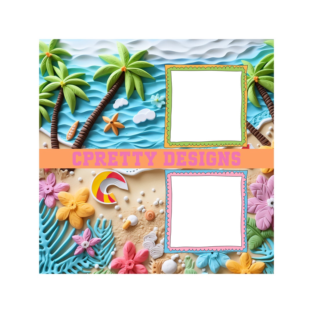 Premade Vacation Digital Scrapbook Sheet 12 X 12 Vacation Digital ...
