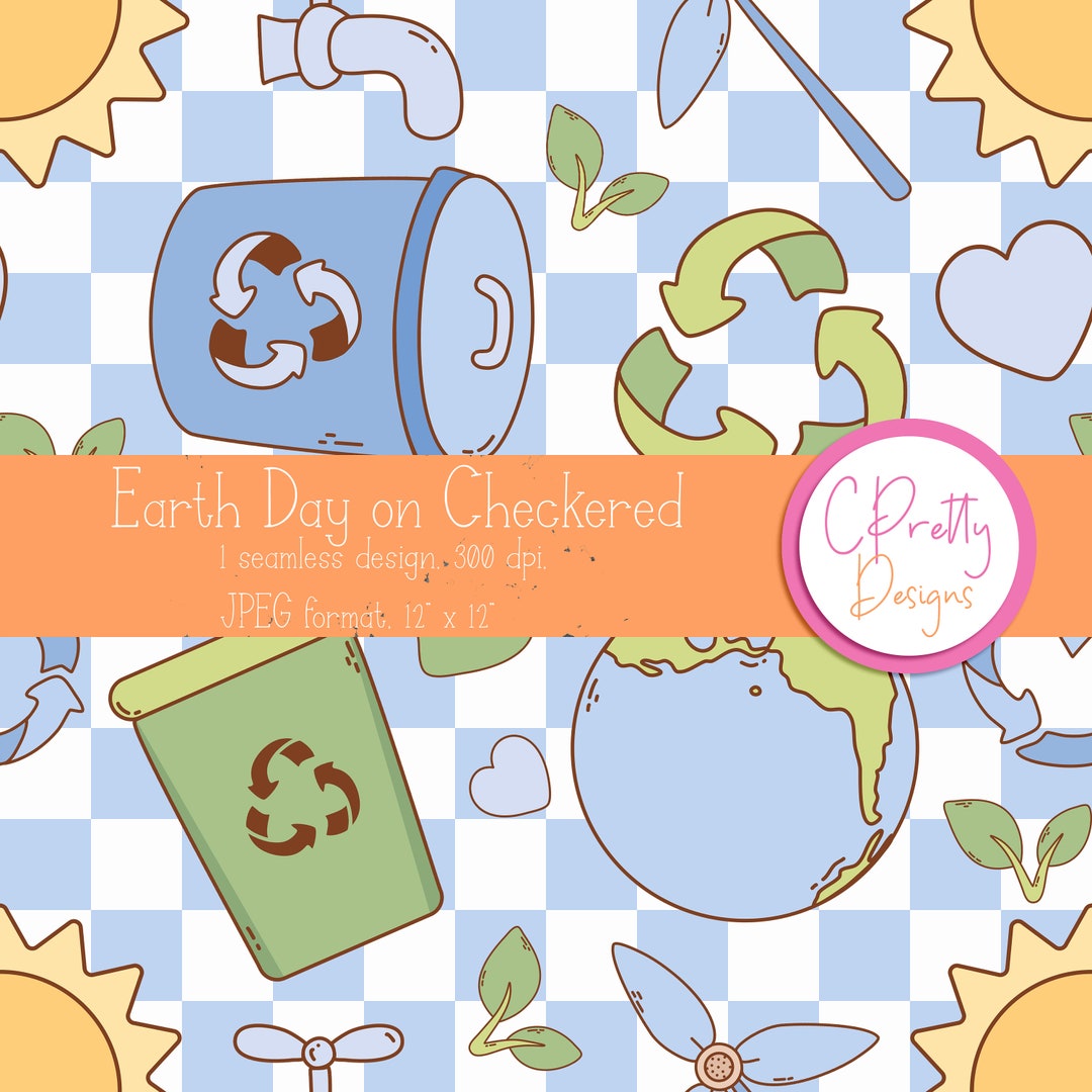 Earth Day Seamless Pattern for Fabric Commercial Use Earth Day Digital ...