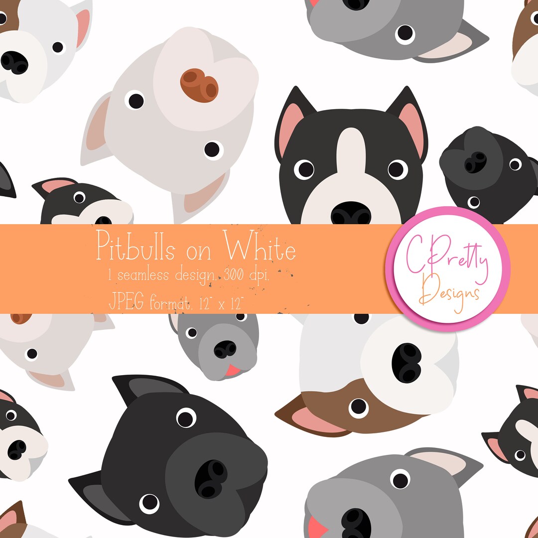 Pitbull Seamless Pattern for Fabric Commercial Use Pattern Pitbull ...