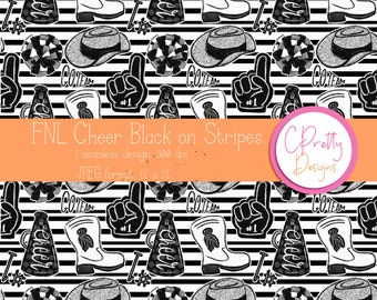 Friday Night Lights Cheer Black on White Seamless Pattern - Etsy