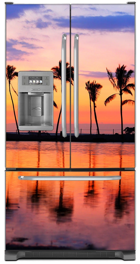 Magnetic Sunset Palm Trees Refrigerator Cover Skin - Etsy