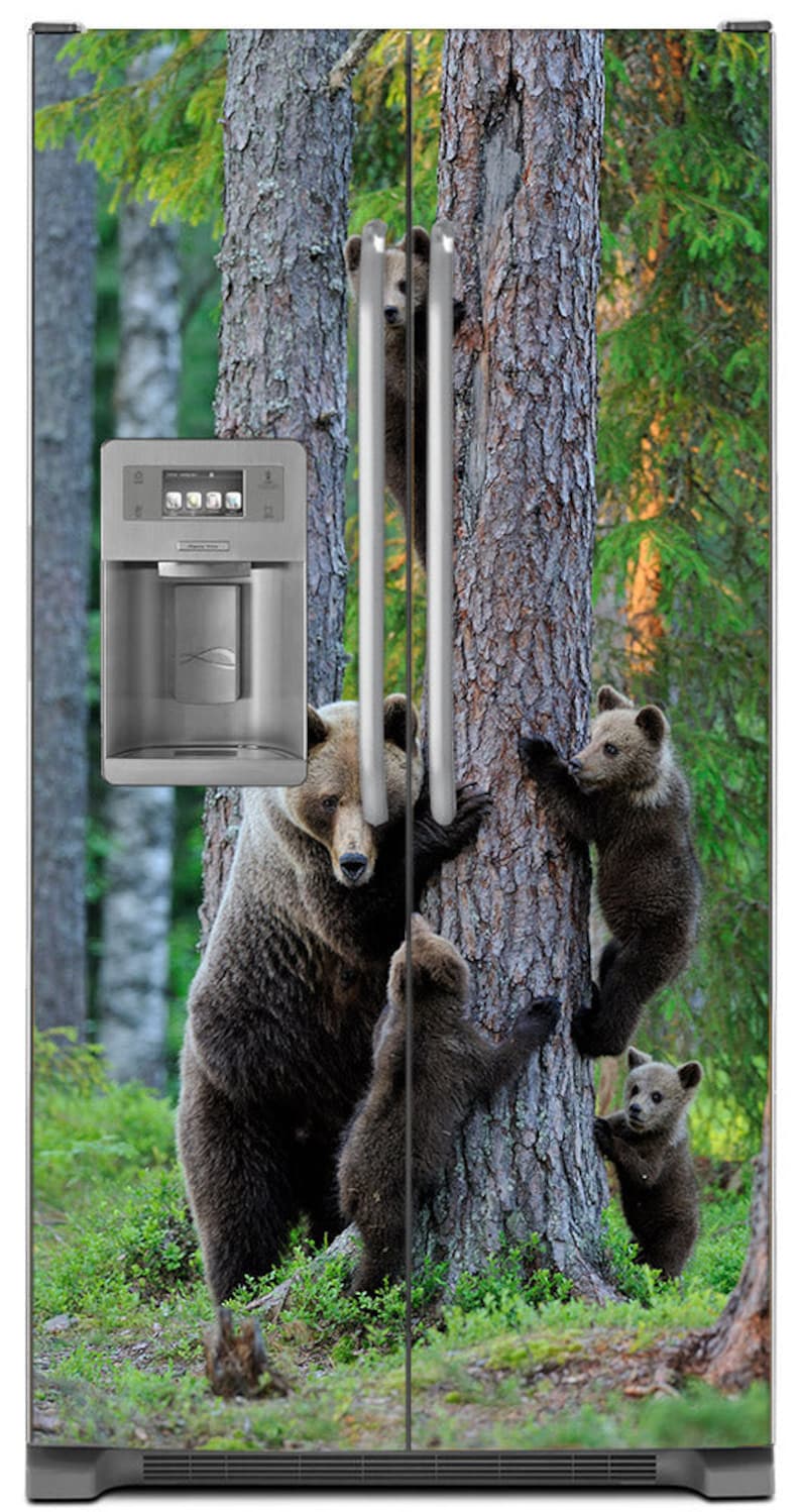 Magnetic Bear Family Refrigerator Cover Skin - Etsy