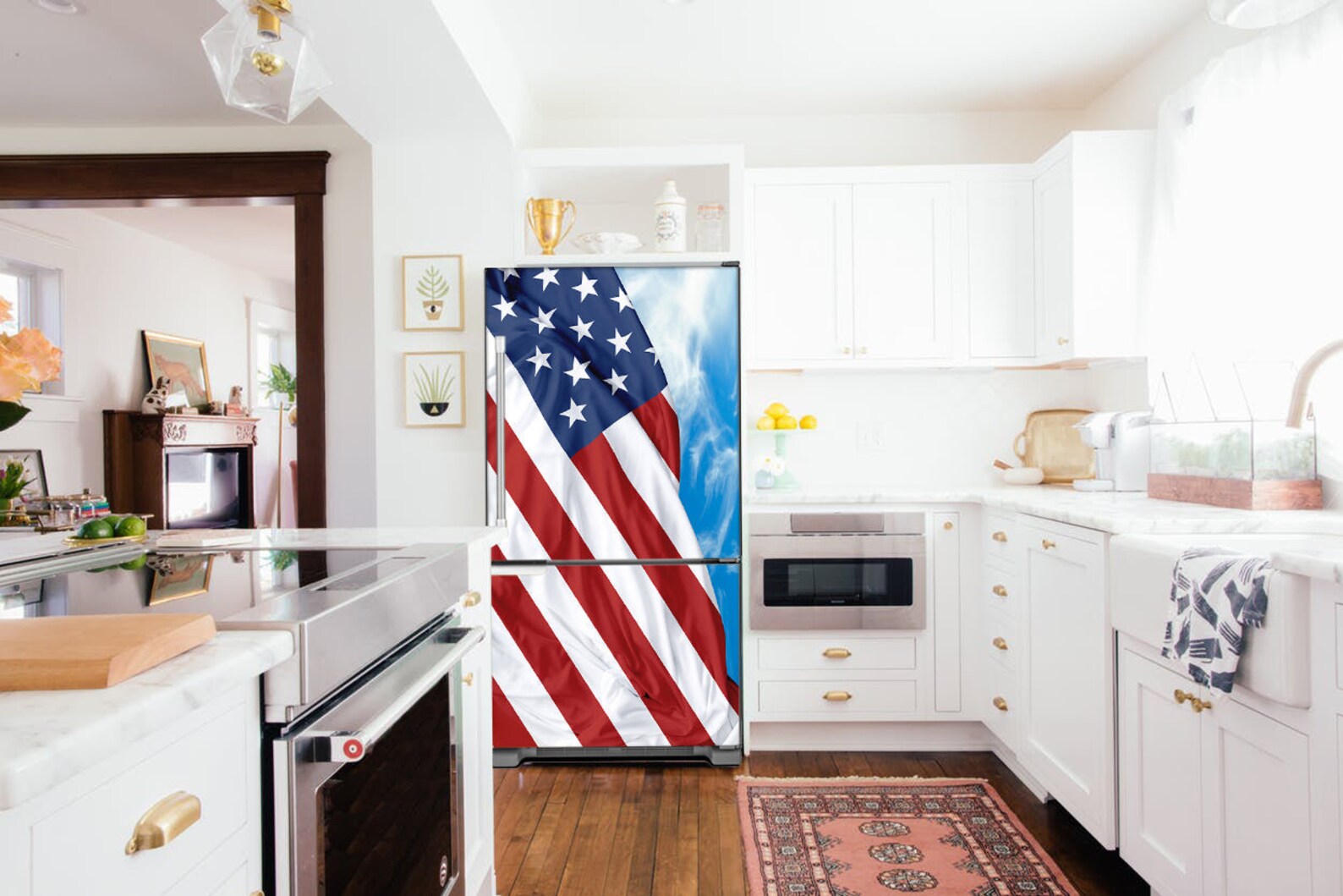 Magnetic USA Flag Refrigerator Cover Skin - Etsy