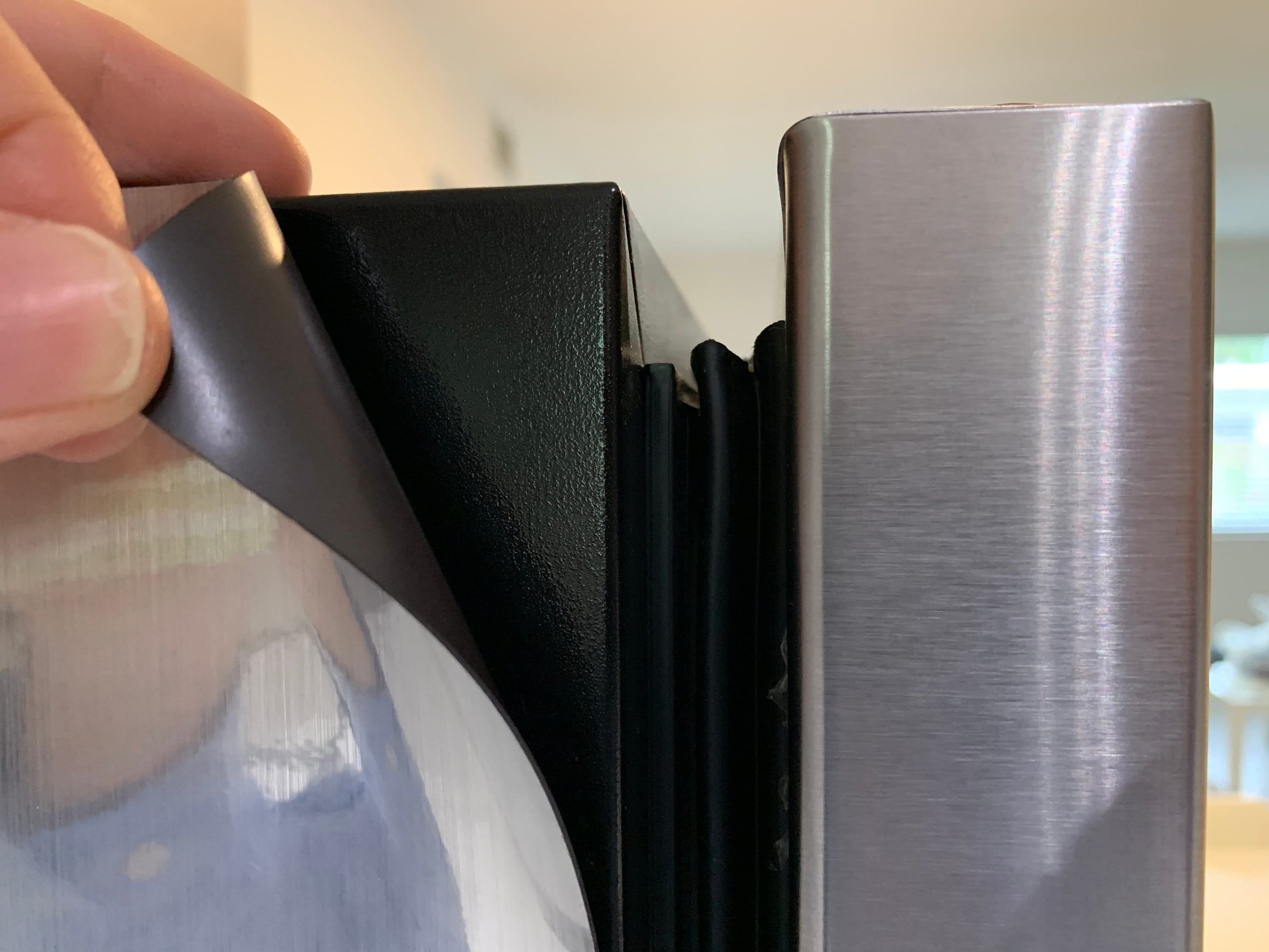 Magnetic Brushed Stainless Steel Refrigerator Skin Wraps Change Fridge ...