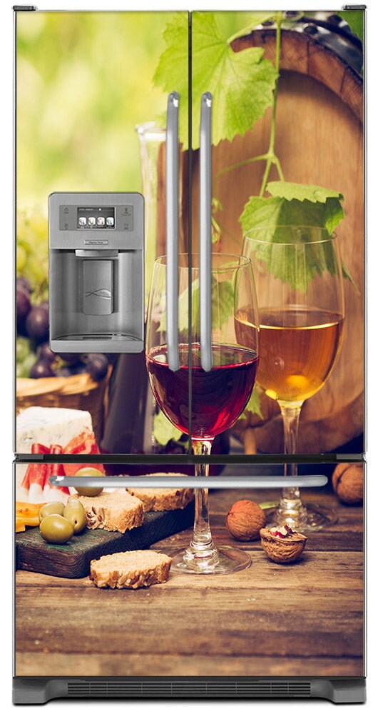 Magnetic Glasses of Wine Refrigerator Cover Skin - Etsy