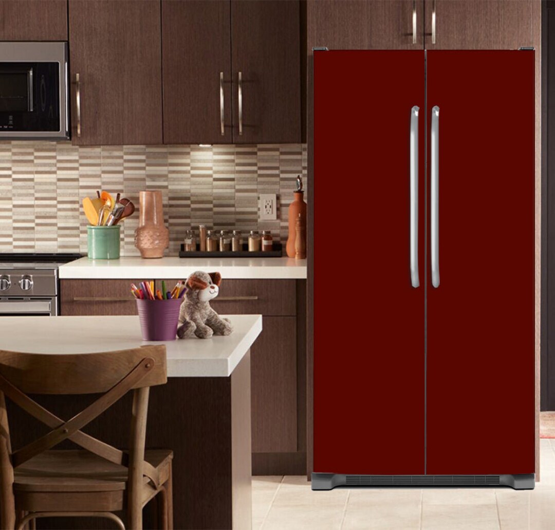 Burgundy Maroon Magnetic Refrigerator Cover Skin Panel Wrap - Etsy