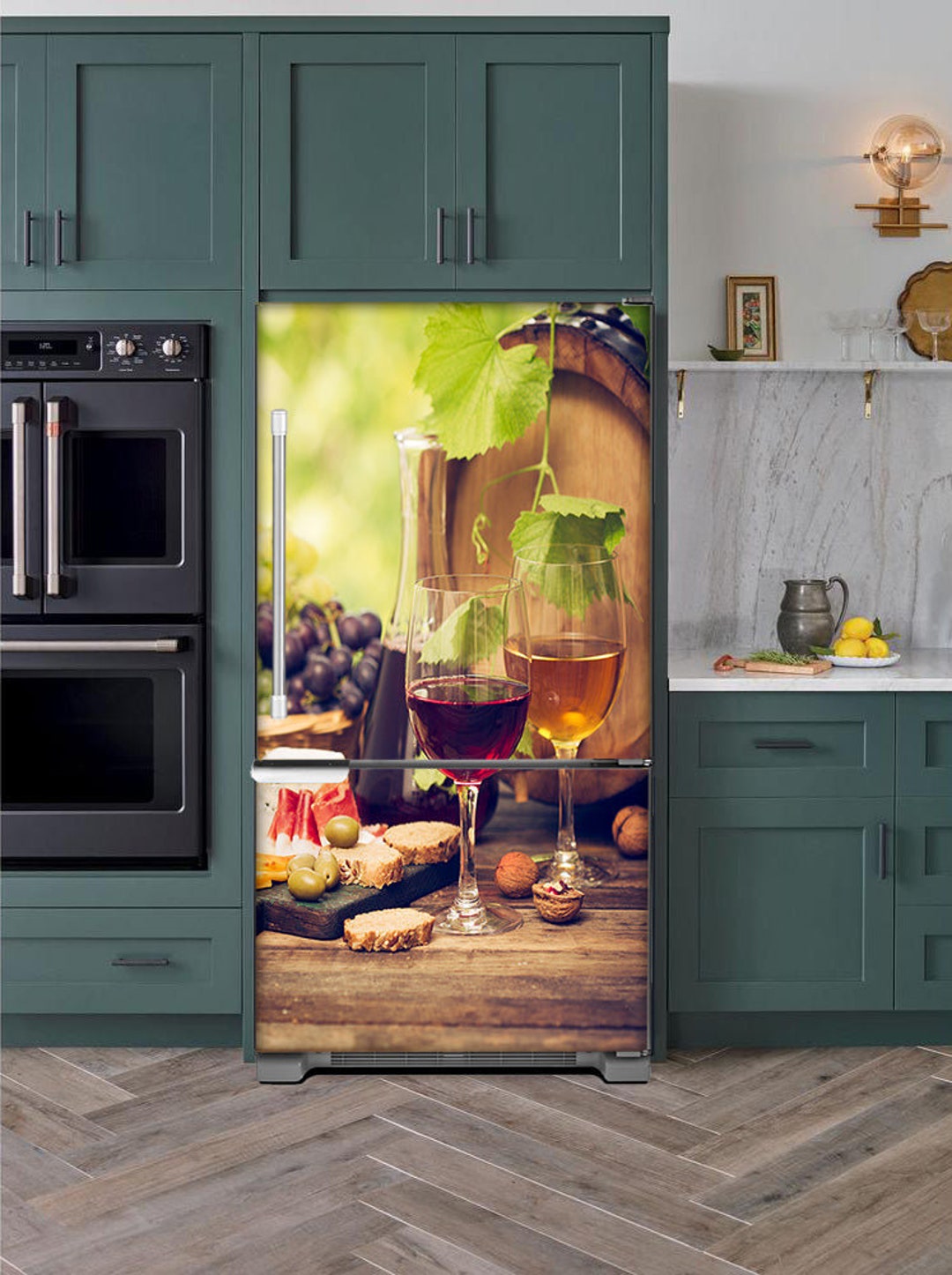 Magnetic Glasses of Wine Refrigerator Cover Skin - Etsy
