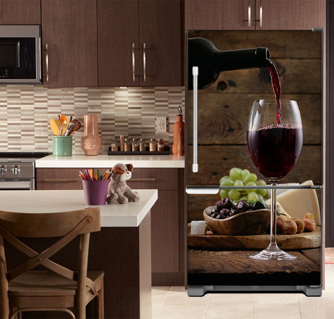 Magnetic Wine Pouring Refrigerator Cover Skin - Etsy