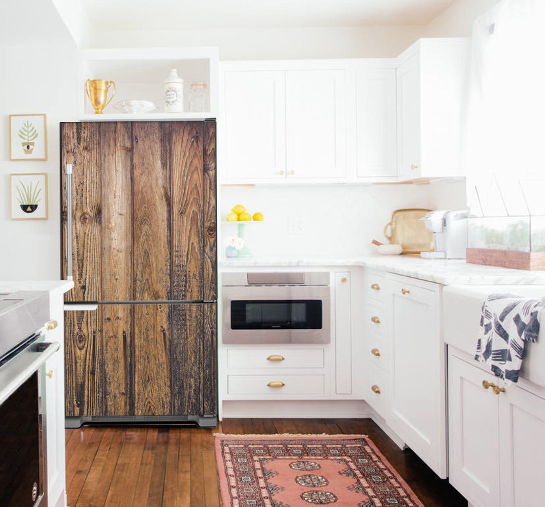 Magnetic Oak Wood Refrigerator Cover Skin - Etsy