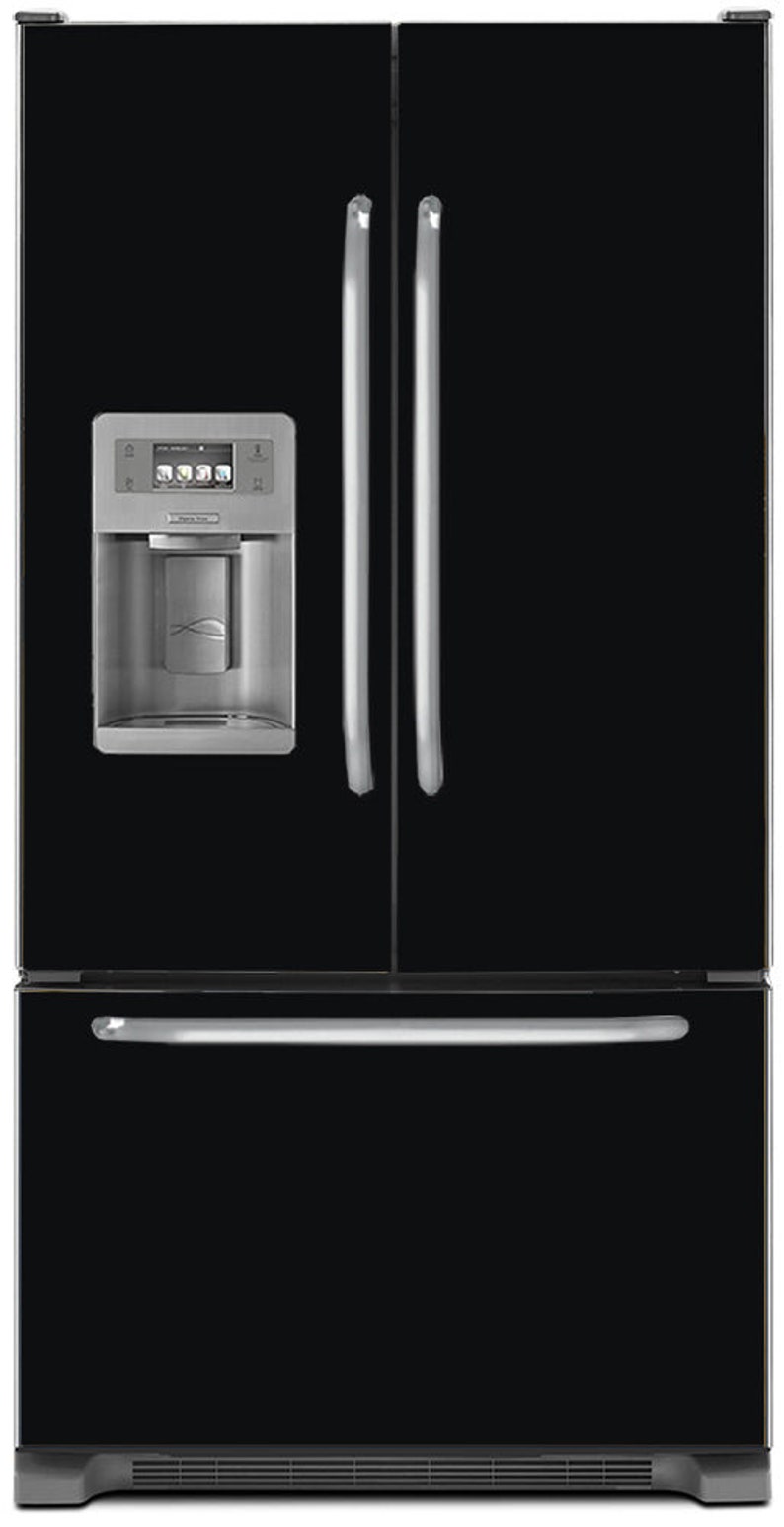 Magnetic Gloss Black Refrigerator Wraps Change Fridge Door Color Match ...