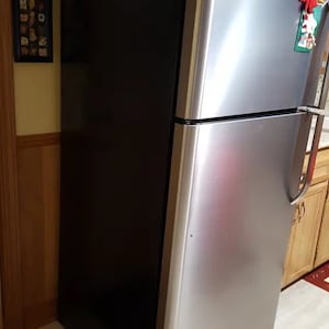 Magnetic Brushed Stainless Steel Refrigerator Skin Wraps Change Fridge ...