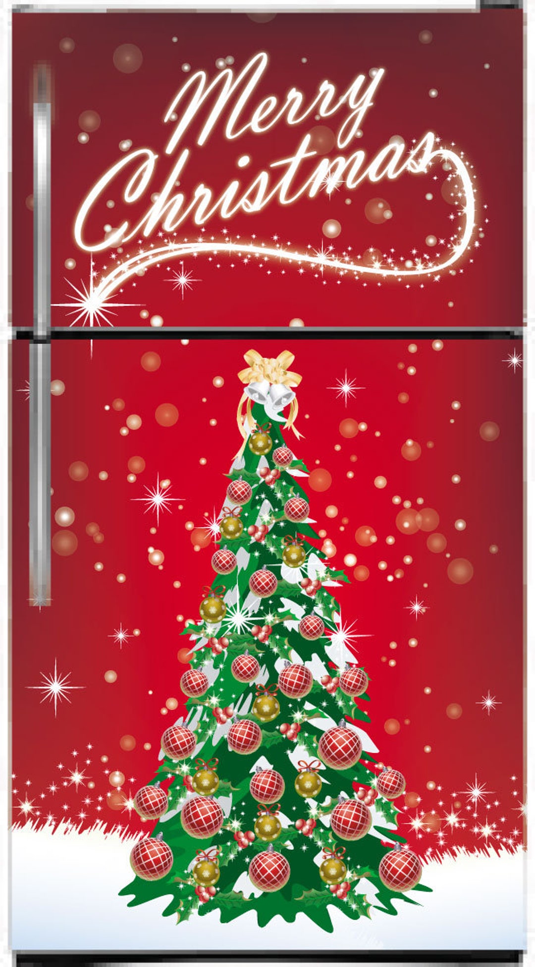 Magnetic Merry Christmas Tree Refrigerator Cover Skin - Etsy
